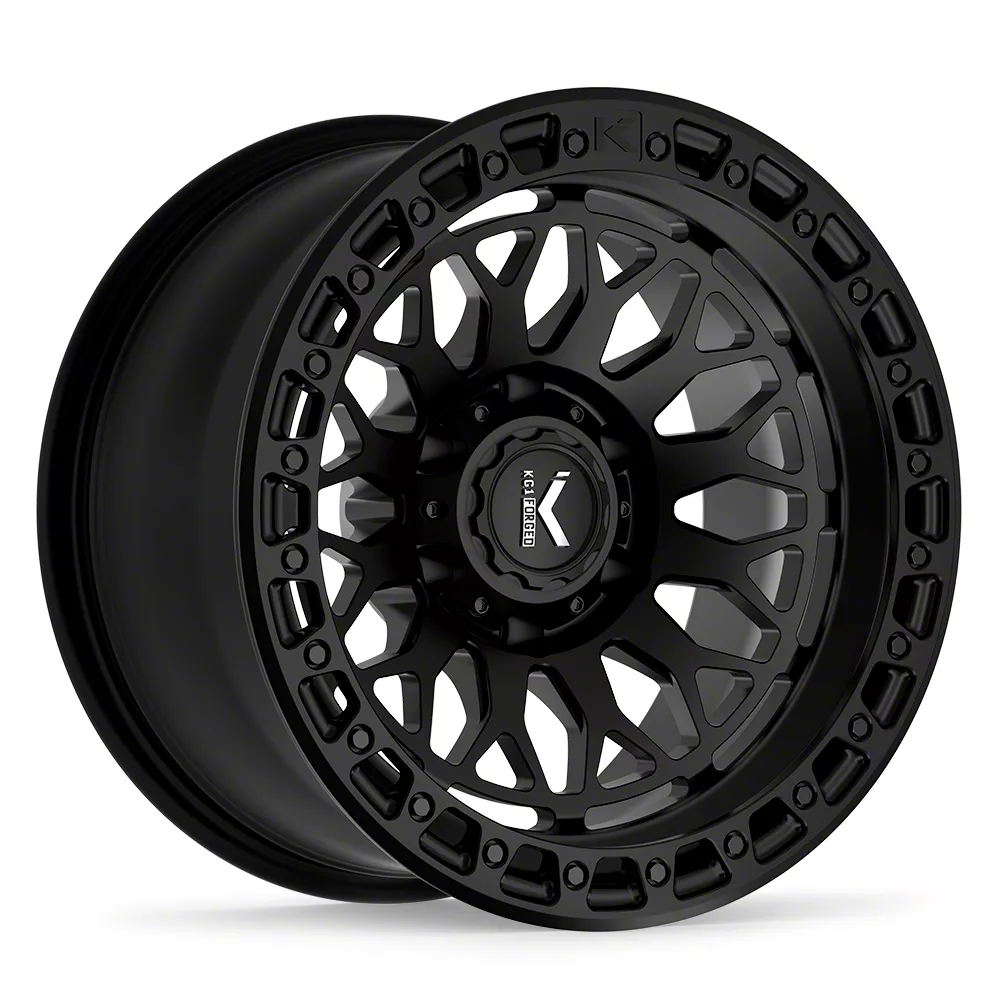KG1 Forged Jeep Wrangler DIAMONDHEAD BEADLOCK Matte Black Wheel; 17x9 ...