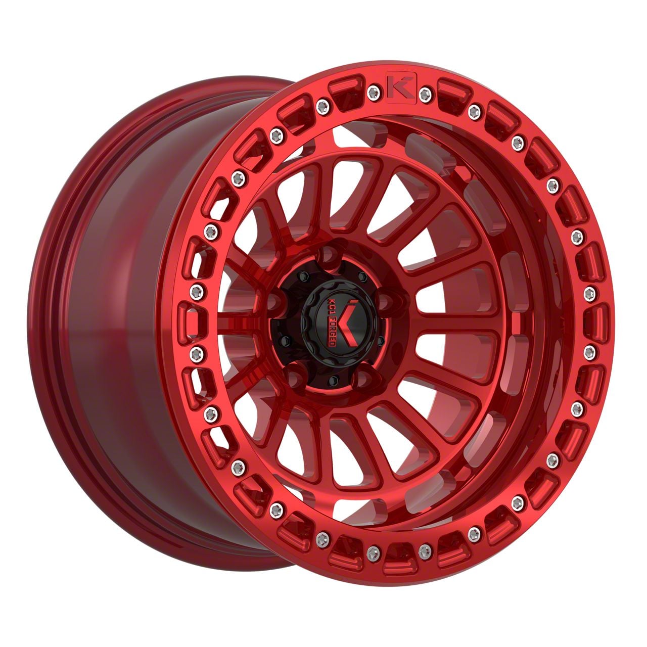 KG1 Forged Tacoma LIFTER BEADLOCK Candy Red with Candy Red Ring 6-Lug ...