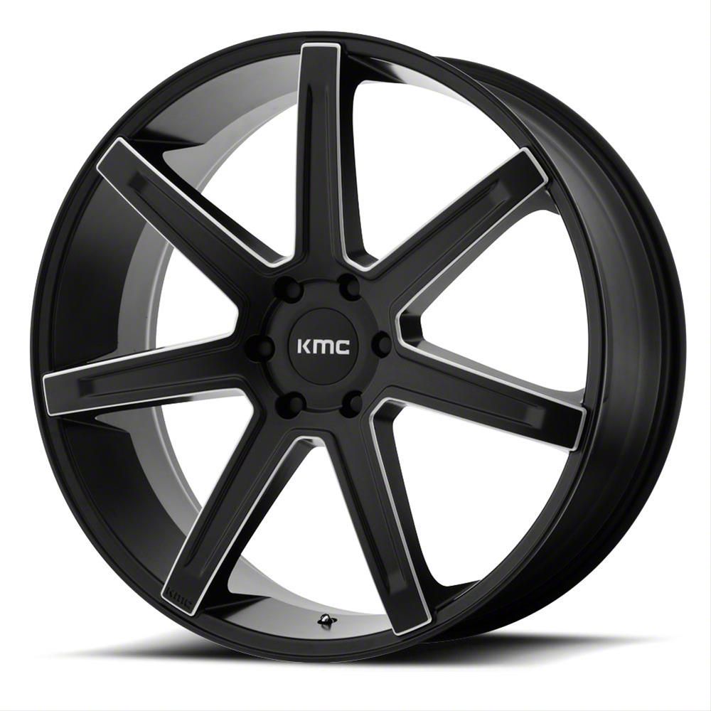 KMC Titan Revert Satin Black Milled 6-Lug Wheel; 22x9.5; 38mm Offset ...