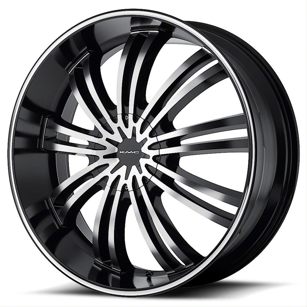 KMC Titan Spider Gloss Black Machined 6-Lug Wheel; 20x8.5; 35mm Offset ...
