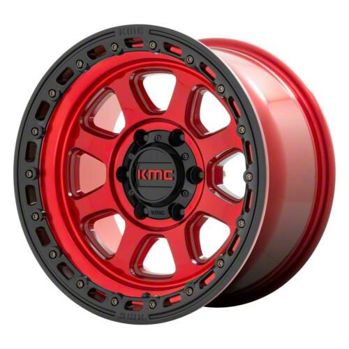 KMC Toyota 4-Runner Chase Candy Red with Black Lip 6-Lug Wheel; 17x9 ...
