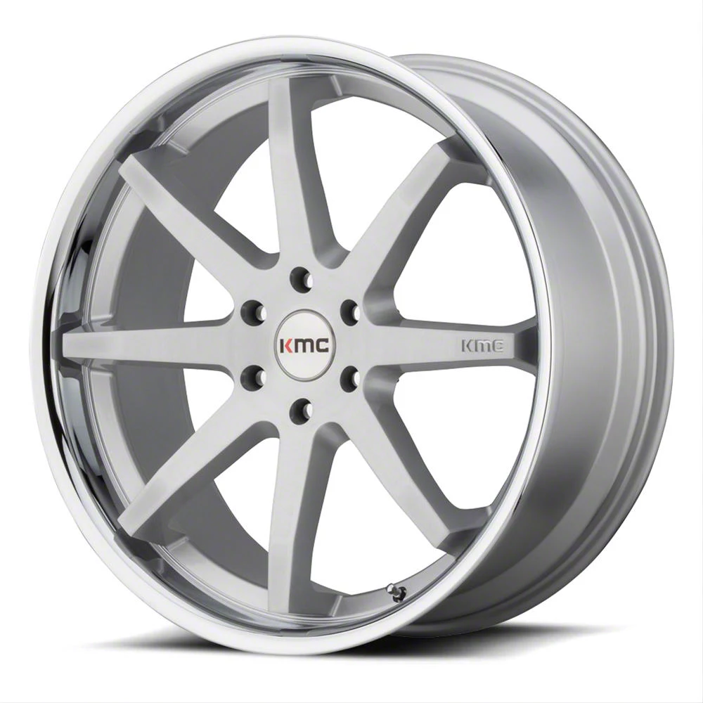 KMC Toyota 4-Runner Reverb Brushed Silver with Chrome Lip 6-Lug Wheel ...