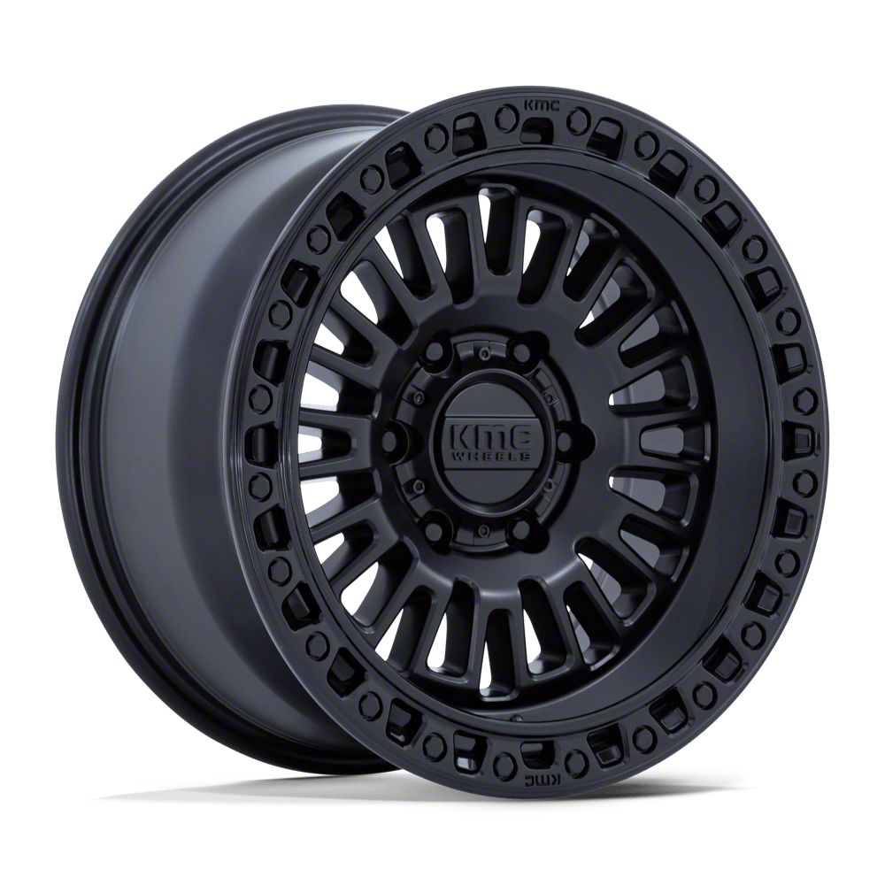 KMC Bronco Aztec Matte Black with Gloss Black Lip 6-Lug Wheel; 17x8.5 ...