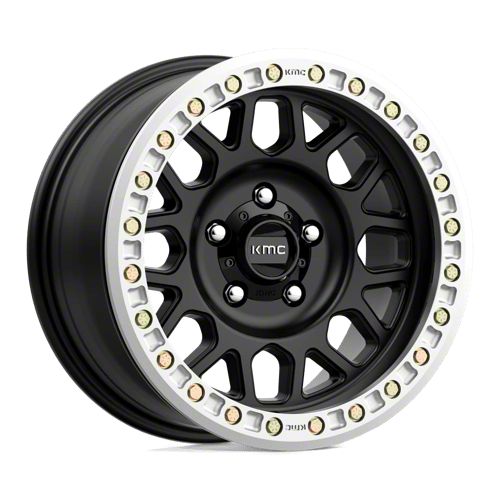 KMC Bronco Grenade Desert Beadlock Satin Black 6-Lug Wheel; 17x8.5; 0mm ...
