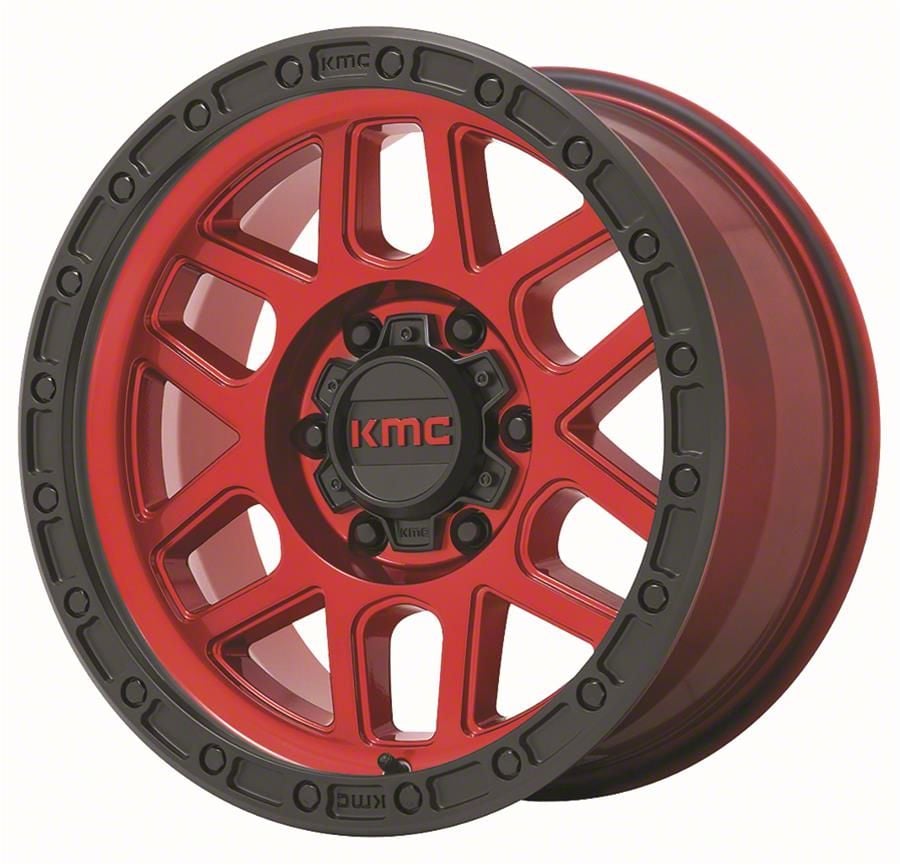 KMC Bronco Mesa Candy Red with Black Lip 6-Lug Wheel; 20x9; 0mm Offset ...