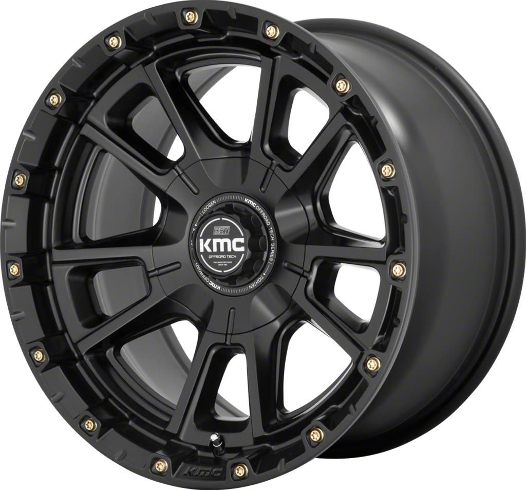 KMC Bronco Sync Satin Black 6-Lug Wheel; 17x9; 18mm Offset ...