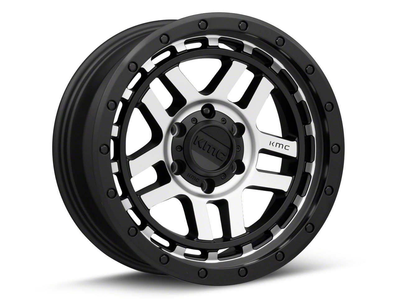 KMC Frontier Recon Satin Black Machined 6-Lug Wheel; 18x8.5; 18mm ...