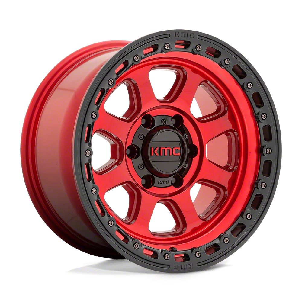 KMC Jeep Gladiator Chase Candy Red with Black Lip Wheel; 17x9; 0mm ...