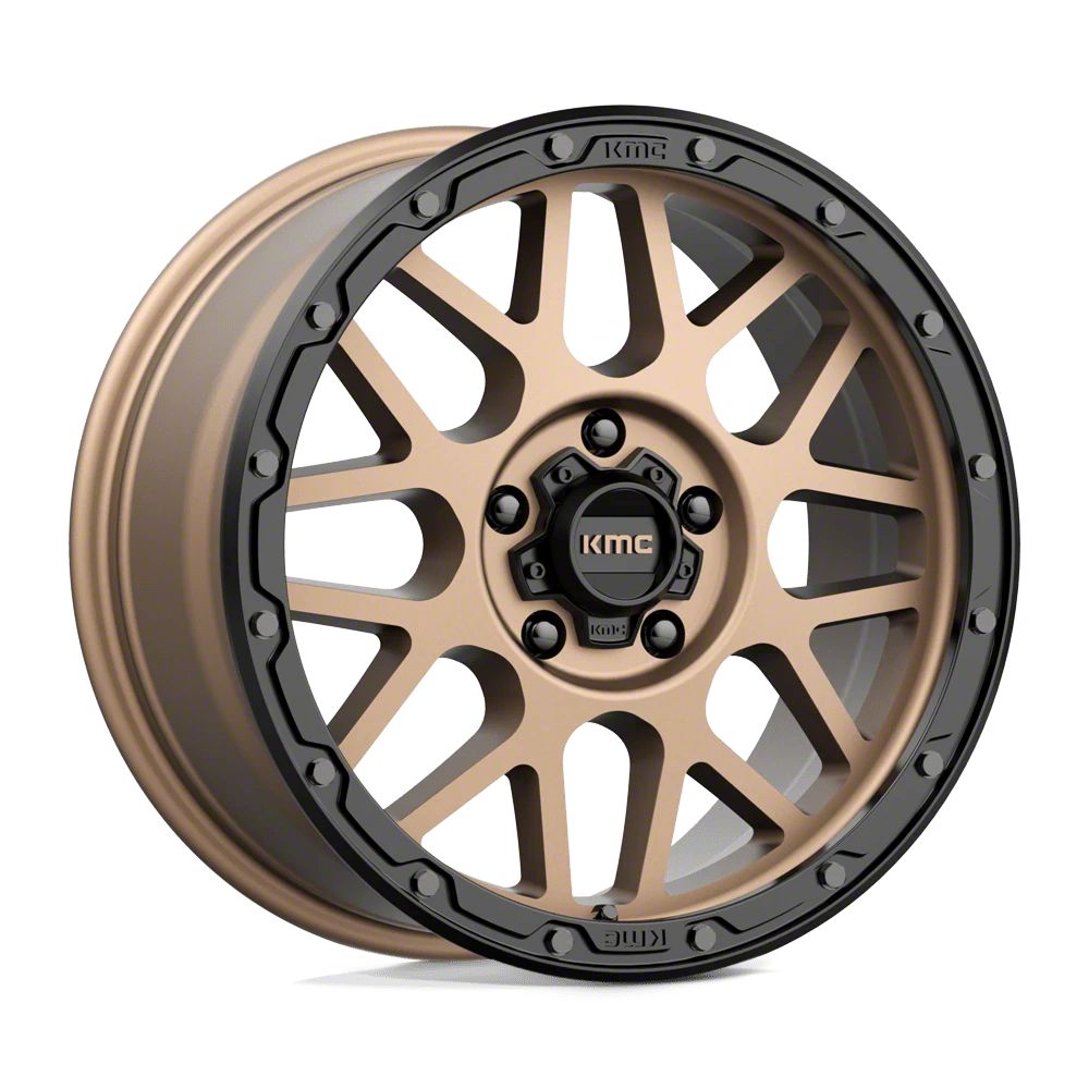 KMC Jeep Gladiator Grenade Off-Road Matte Bronze with Matte Black Lip ...