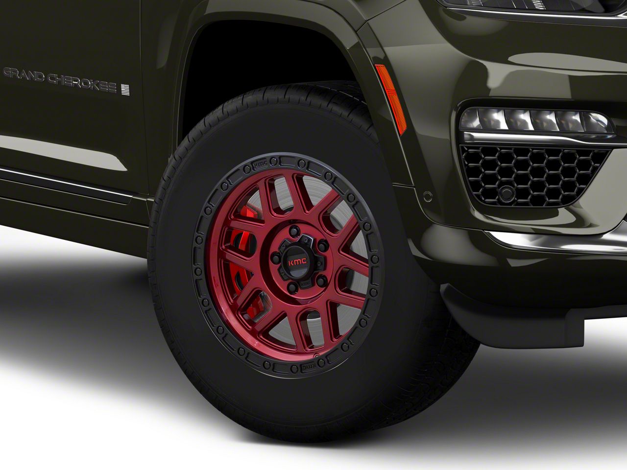 KMC Jeep Grand Cherokee Mesa Candy Red with Black Lip Wheel; 18x9; 18mm ...
