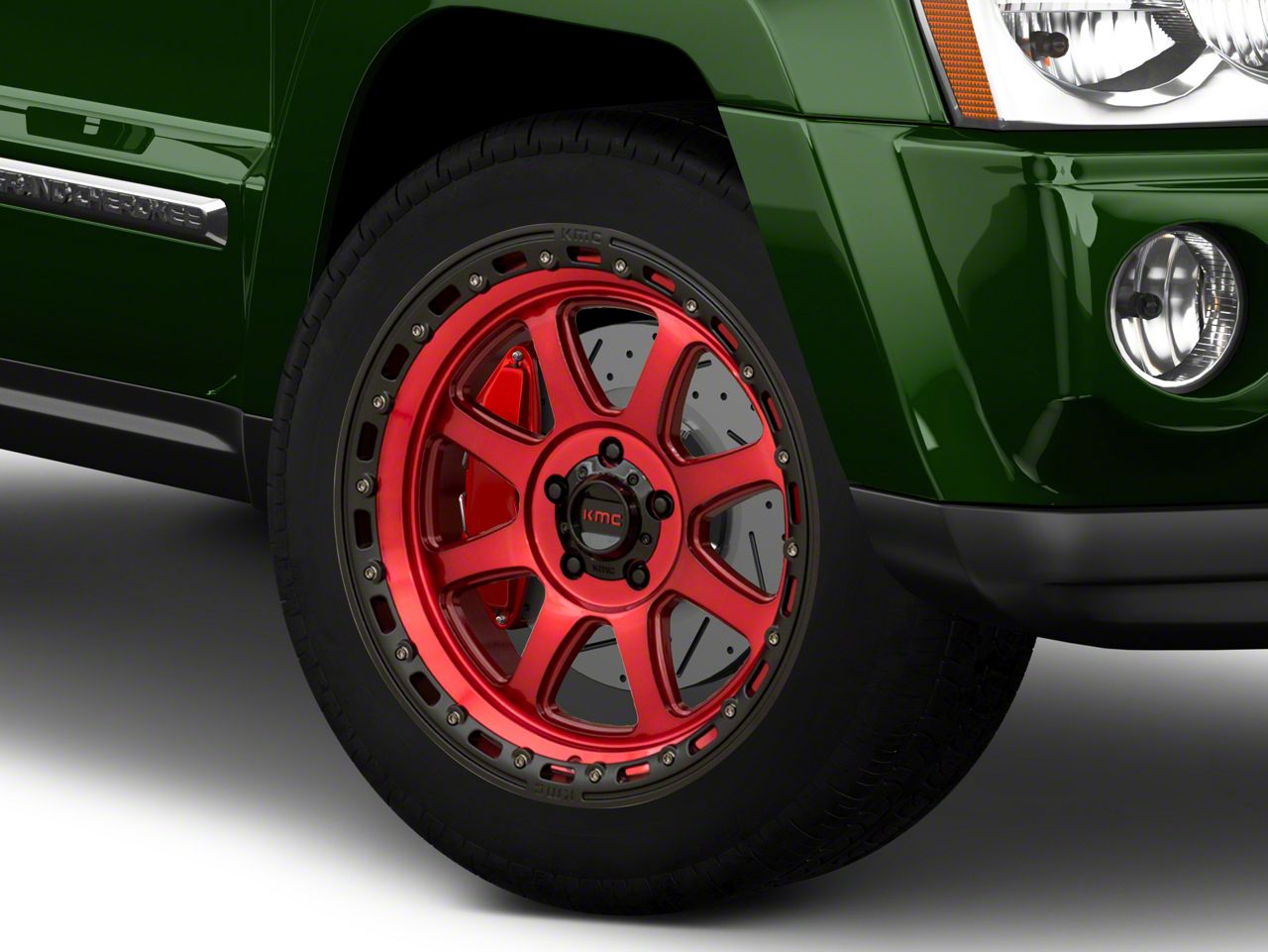 KMC Jeep Grand Cherokee Chase Candy Red with Black Lip Wheel; 20x9 ...