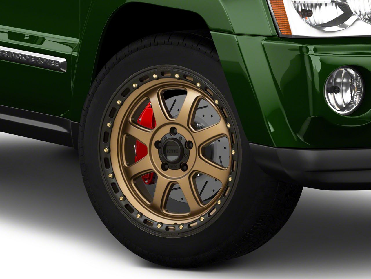 KMC Jeep Grand Cherokee Chase Matte Bronze with Black Lip Wheel; 20x9 ...