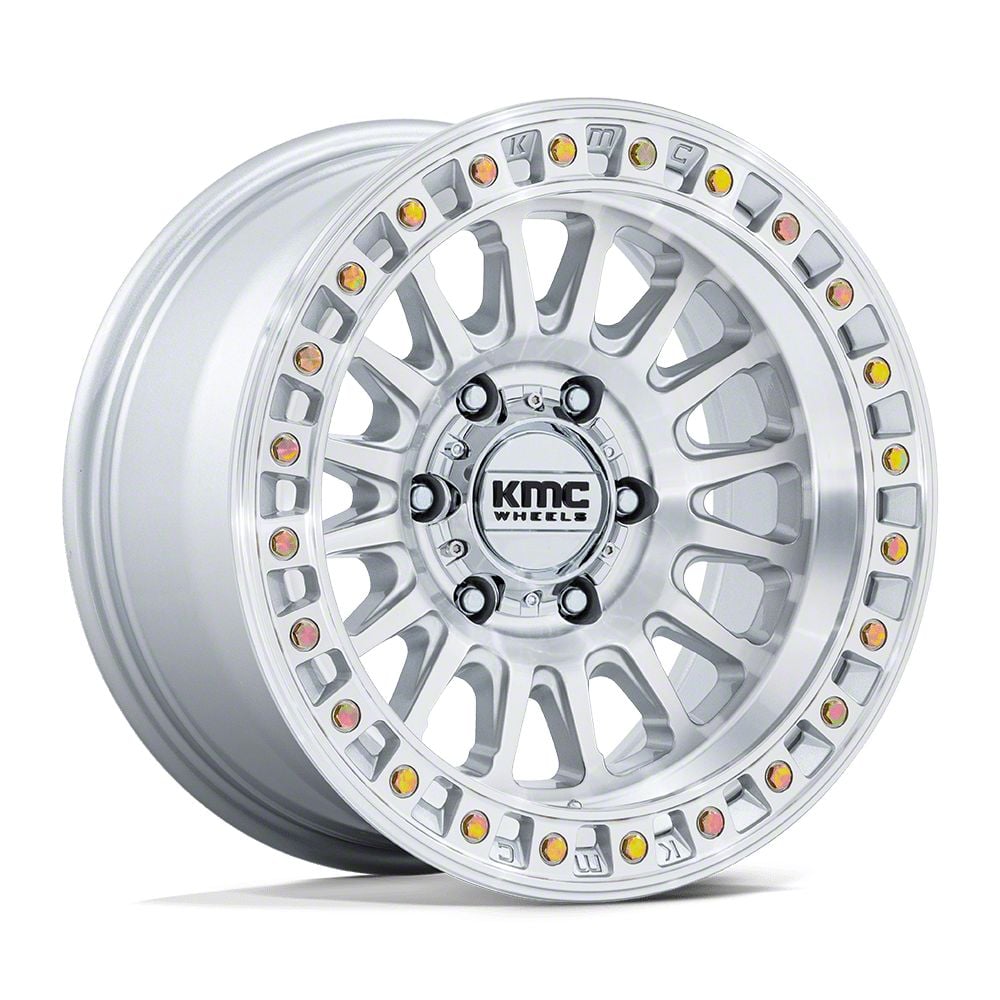 KMC Jeep Wrangler IMS Gloss Silver with Machined Face Wheel; 17x8.5 ...