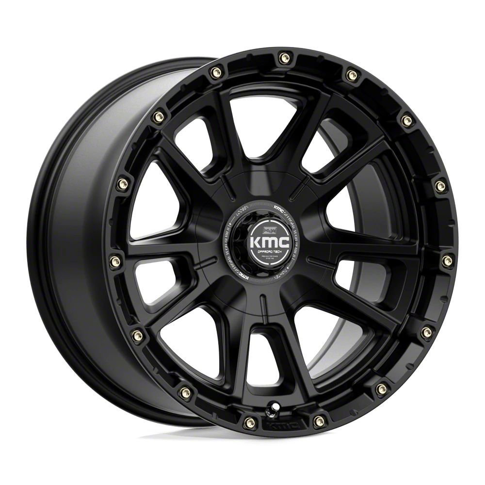 KMC Jeep Wrangler Sync Satin Black Wheel; 17x9; 18mm Offset ...