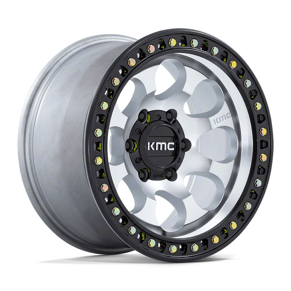 KMC Jeep Wrangler Riot SBL Machined with Satin Black Lip Wheel; 18x9 ...