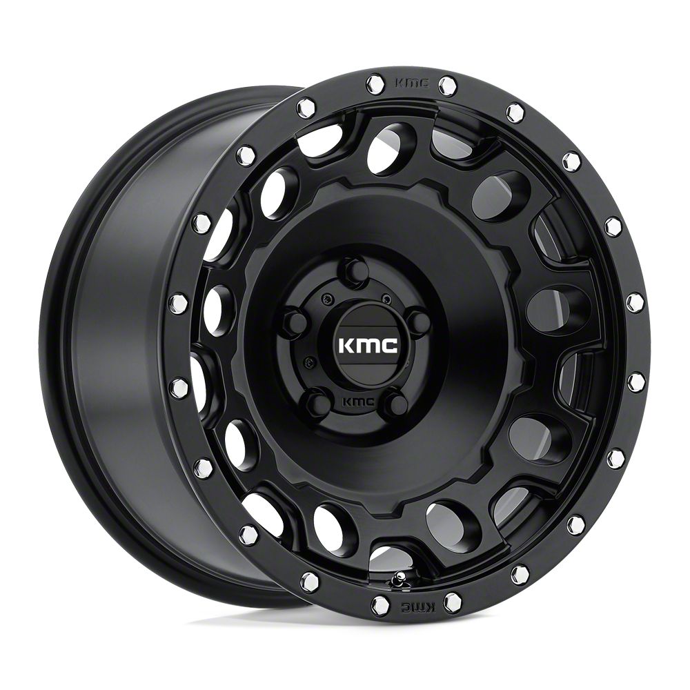 KMC Jeep Wrangler Holeshot Satin Black Wheel; 17x9; -12mm Offset ...