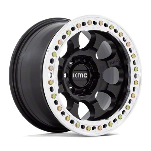 KMC Tacoma Riot Beadlock Satin Black with Machined Ring 6-Lug Wheel ...