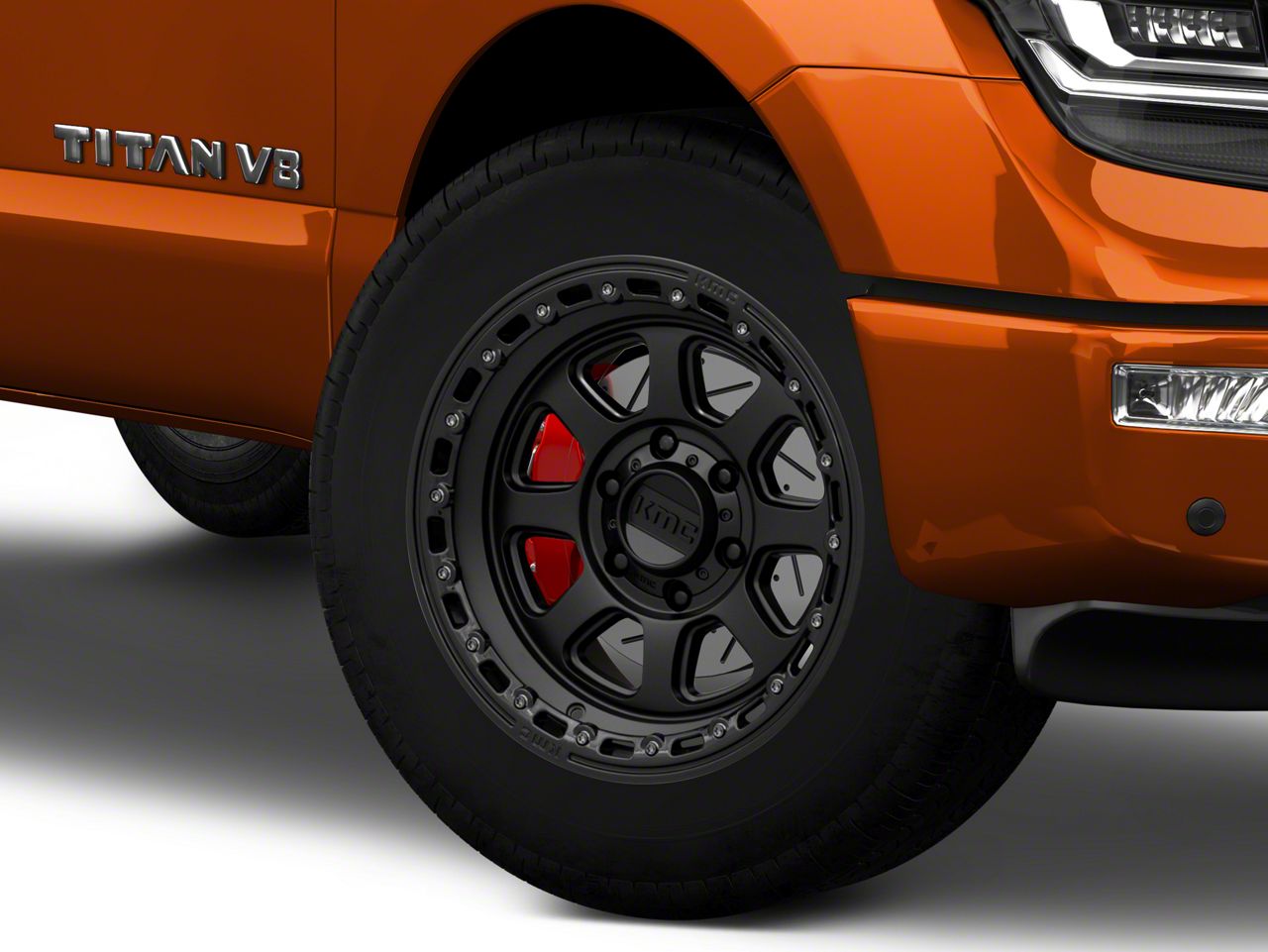 KMC Titan Chase Satin Black with Gloss Black Lip 6-Lug Wheel; 20x9; 0mm ...