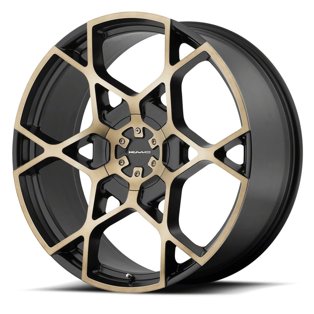 KMC Titan Crosshair Satin Black with Machined Face and Tinted Clear 6 ...