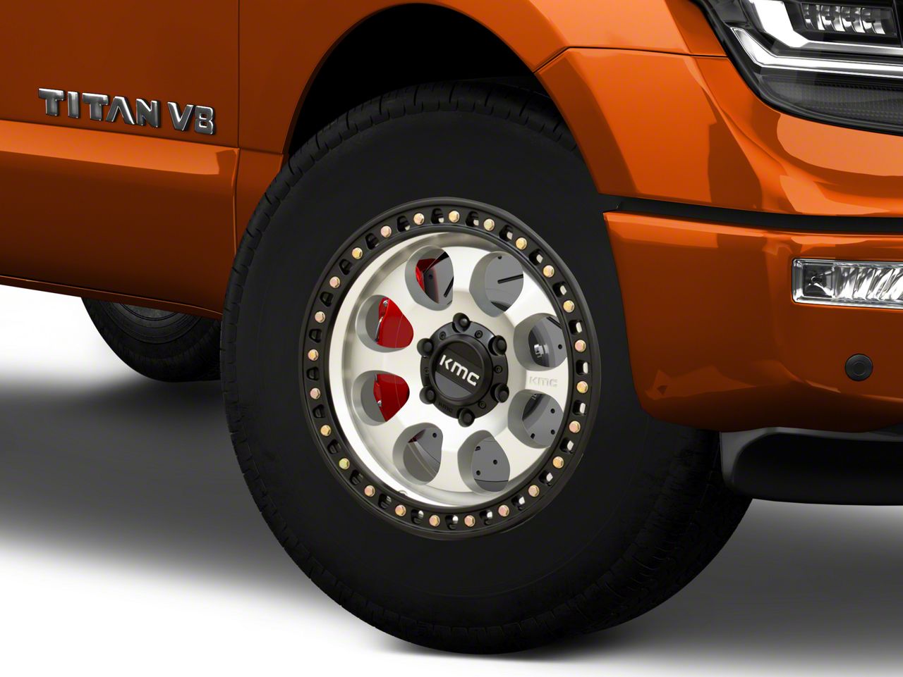 KMC Titan Riot SBL Machined with Satin Black Lip 6-Lug Wheel; 18x9 ...