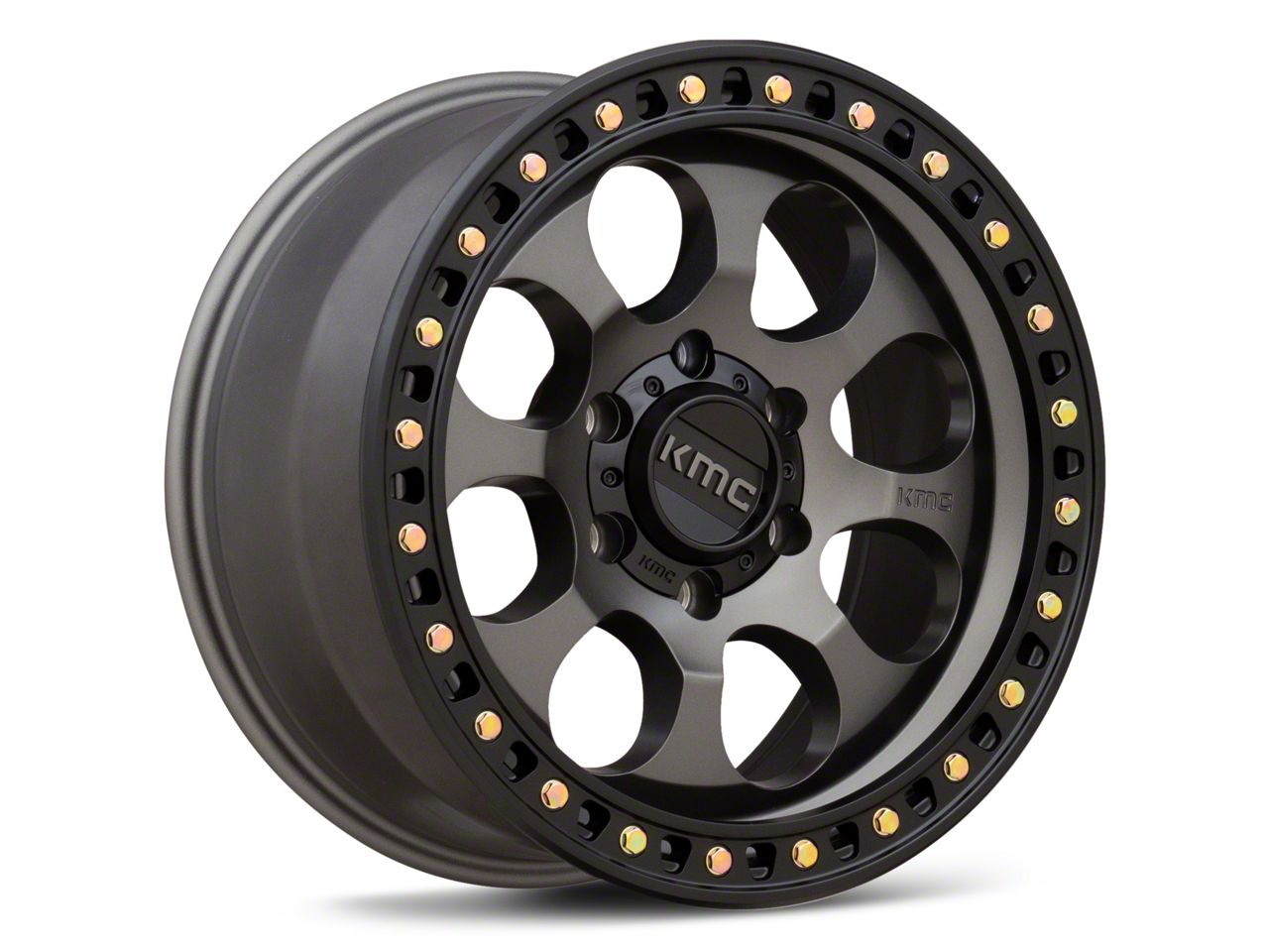 KMC Titan XD Riot SBL Anthracite with Satin Black Lip 6-Lug Wheel; 18x9 ...