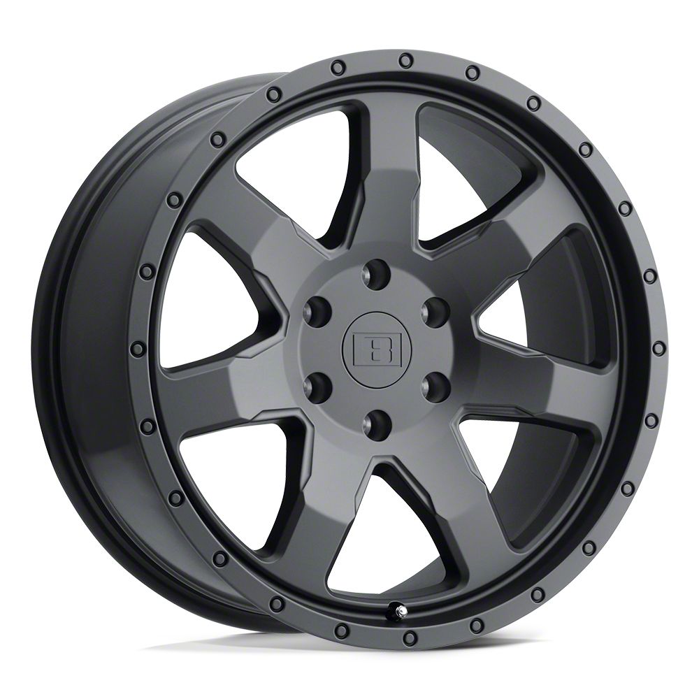 Level 8 Wheels Frontier Slam Matte Black 6-Lug Wheel; 17x8.5; 12mm ...