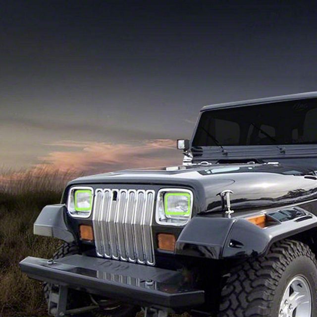 Jeep Wrangler Flow Series Headlight Halo Kit with Bluetooth Controller ...