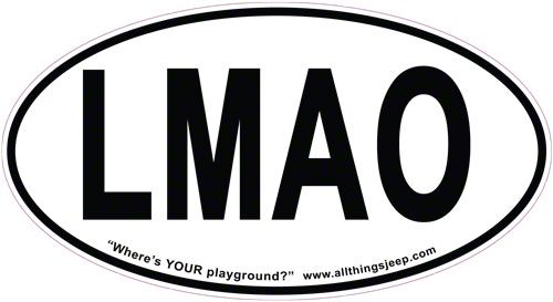 SEC10 Jeep Wrangler LMAO Euro-Style Oval Decal ATJ30949