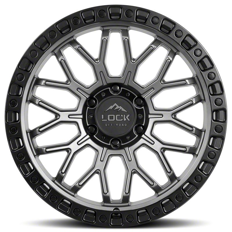 Lock Off-Road Toyota 4-Runner Combat Matte Grey with Matte Black Ring 6 ...