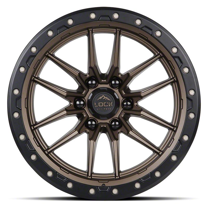 Lock Off-Road Bronco Krawler Matte Bronze with Matte Black Ring 6-Lug ...