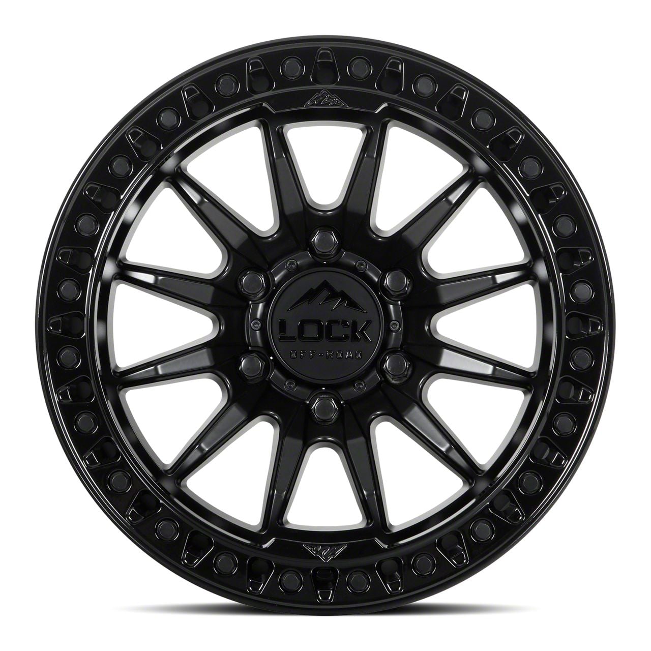 Lock Off-Road Jeep Gladiator Trail Matte Black with Gloss Black Ring ...
