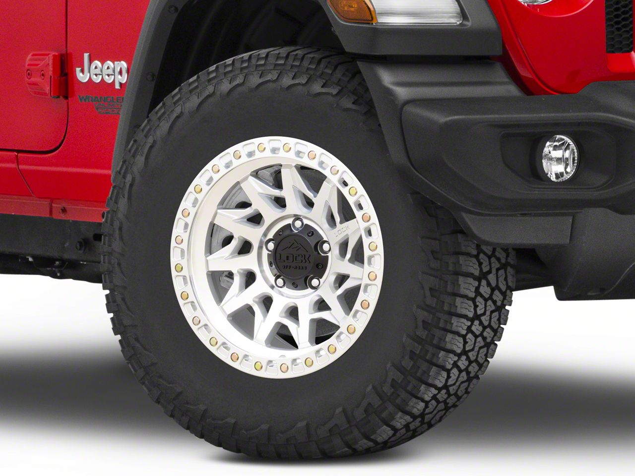 Lock Off-Road Jeep Wrangler Lunatic Machine with Clear Coat Wheel; 17x9 ...