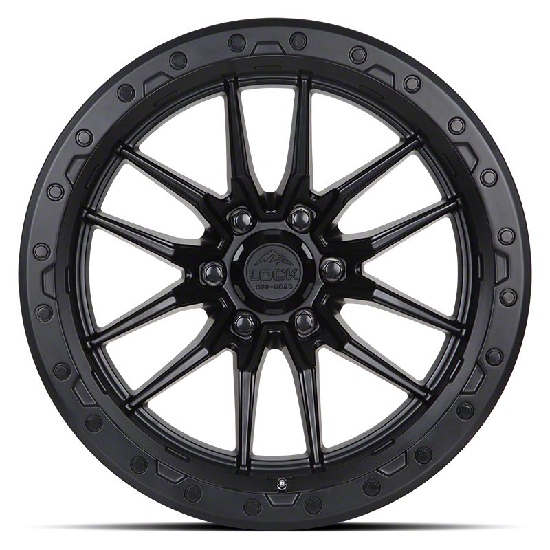 Lock Off-Road Titan Krawler Matte Black with Matte Black Ring 6-Lug ...