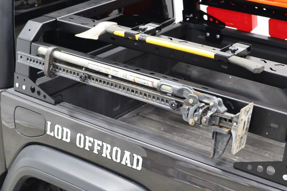 LoD Offroad Jeep Gladiator Black Ops Bed Rack Hi Lift Mount; Black ...