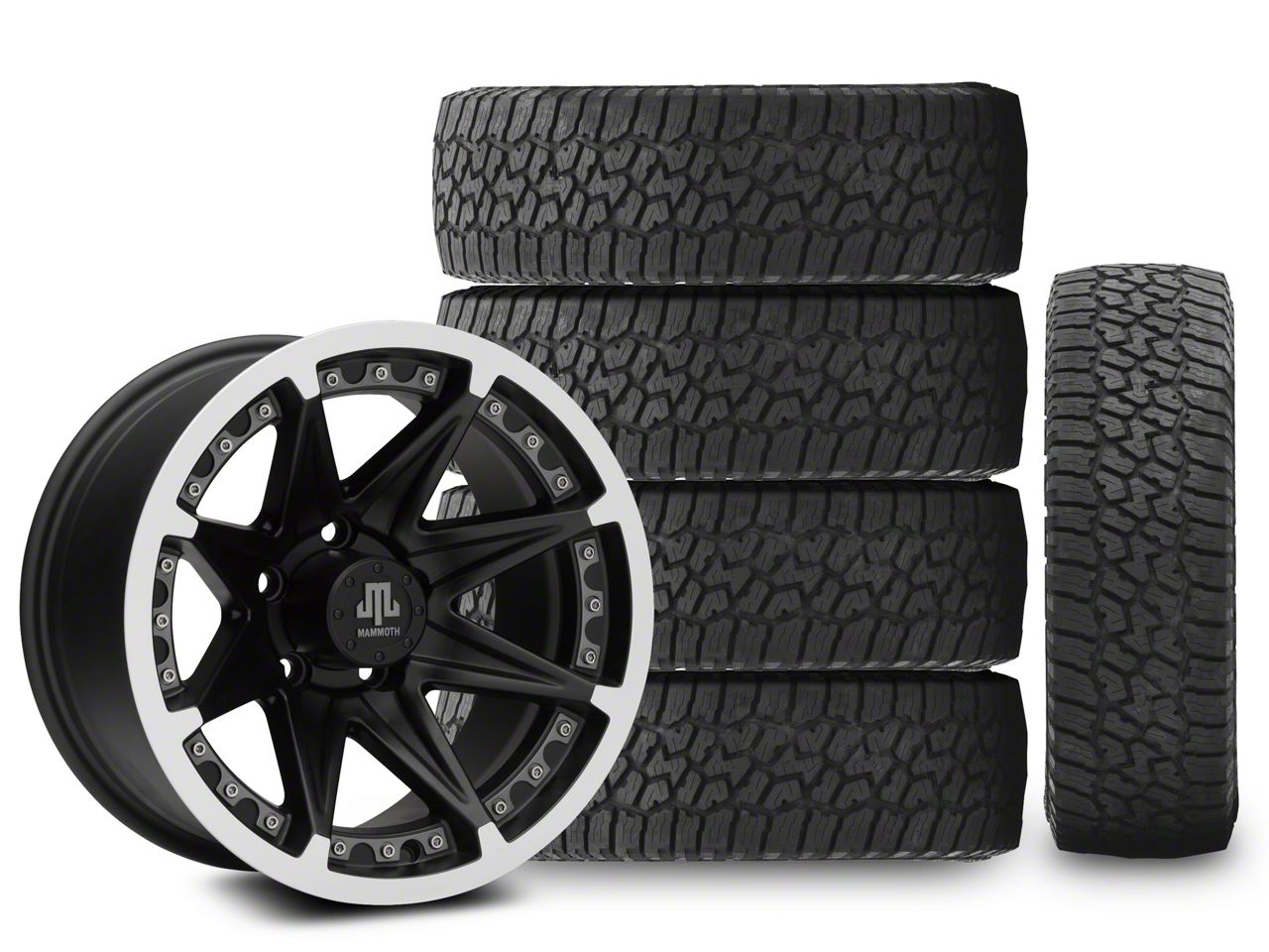 Jeep Wrangler 16x8 Mammoth Type 88 & 35in Falken All-Terrain Wildpeak A ...