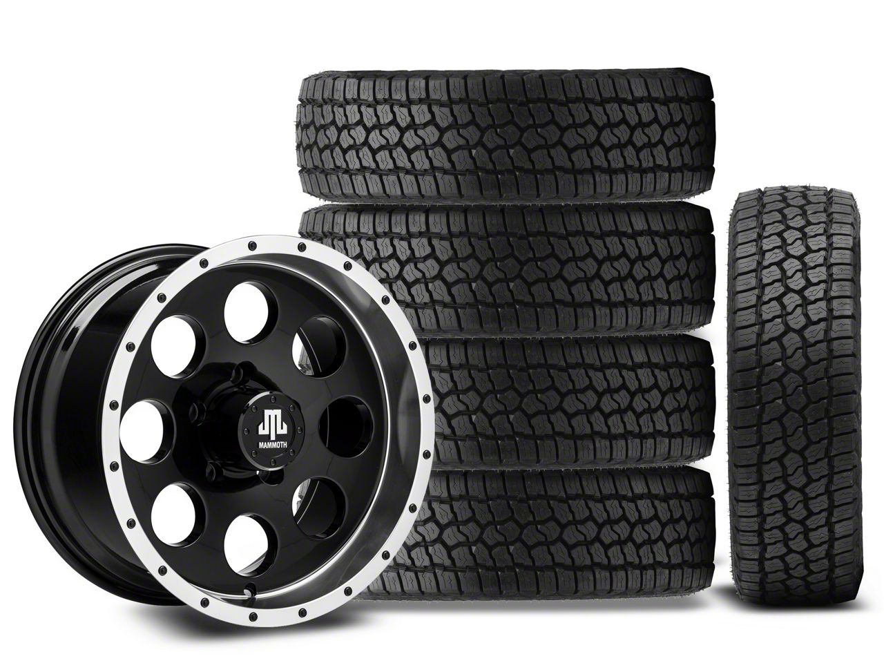 Jeep Wrangler 16x8 Mammoth 8 Beadlock Style Wheel & 33in Milestar All ...