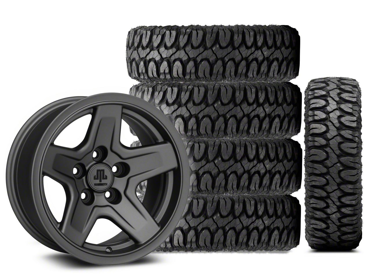Jeep Wrangler 15x8 Mammoth Boulder Wheel & 31in Milestar Mud-Terrain ...