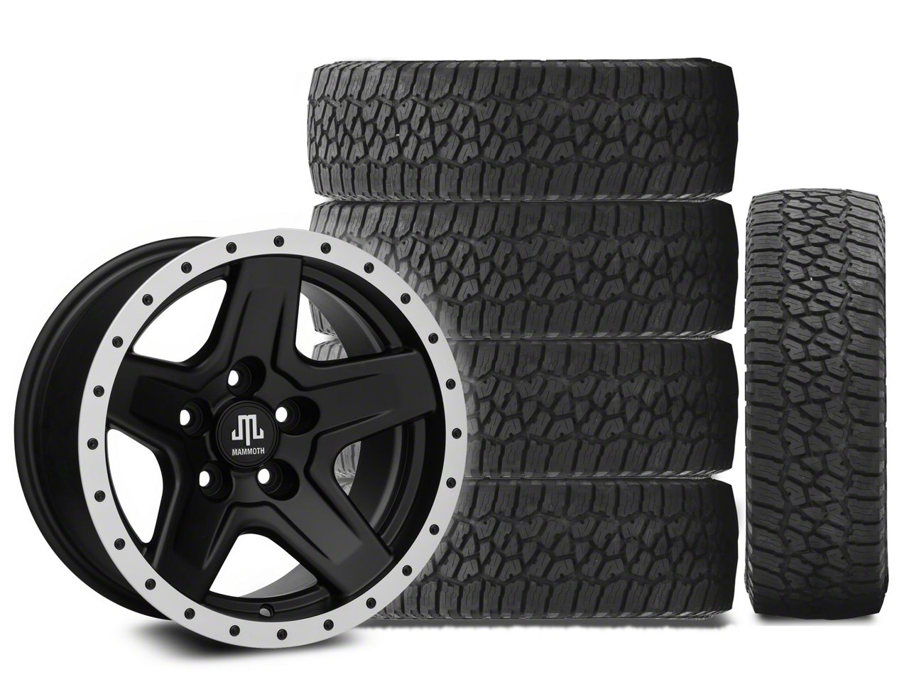 Jeep Wrangler 15x8 Mammoth Boulder Beadlock Style Wheel & 33in Falken ...