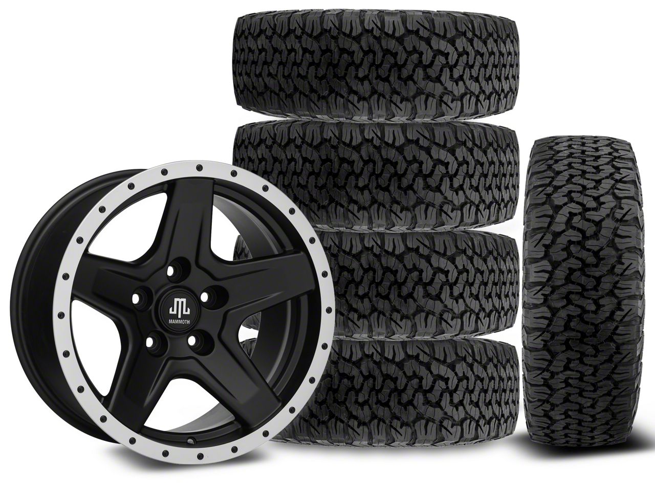 Jeep Wrangler 17x9 Mammoth Boulder Beadlock Style Wheel & 34in BF ...