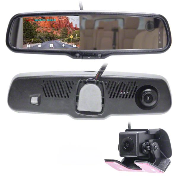 Master Tailgaters Tacoma 4-Inch LCD Rear View Mirror with Dash Cam, In ...
