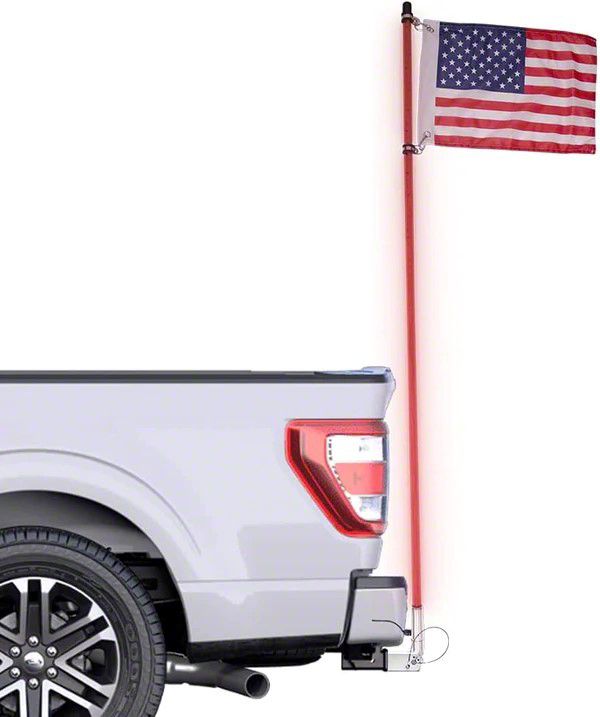 Master Tailgaters Jeep Cherokee 5-Foot LED Flag Pole with Hitch Mount ...