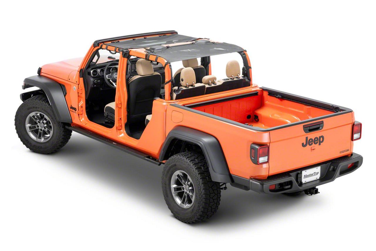 MasterTop Jeep Gladiator Mesh Bimini Top Plus with Integrated Black ...