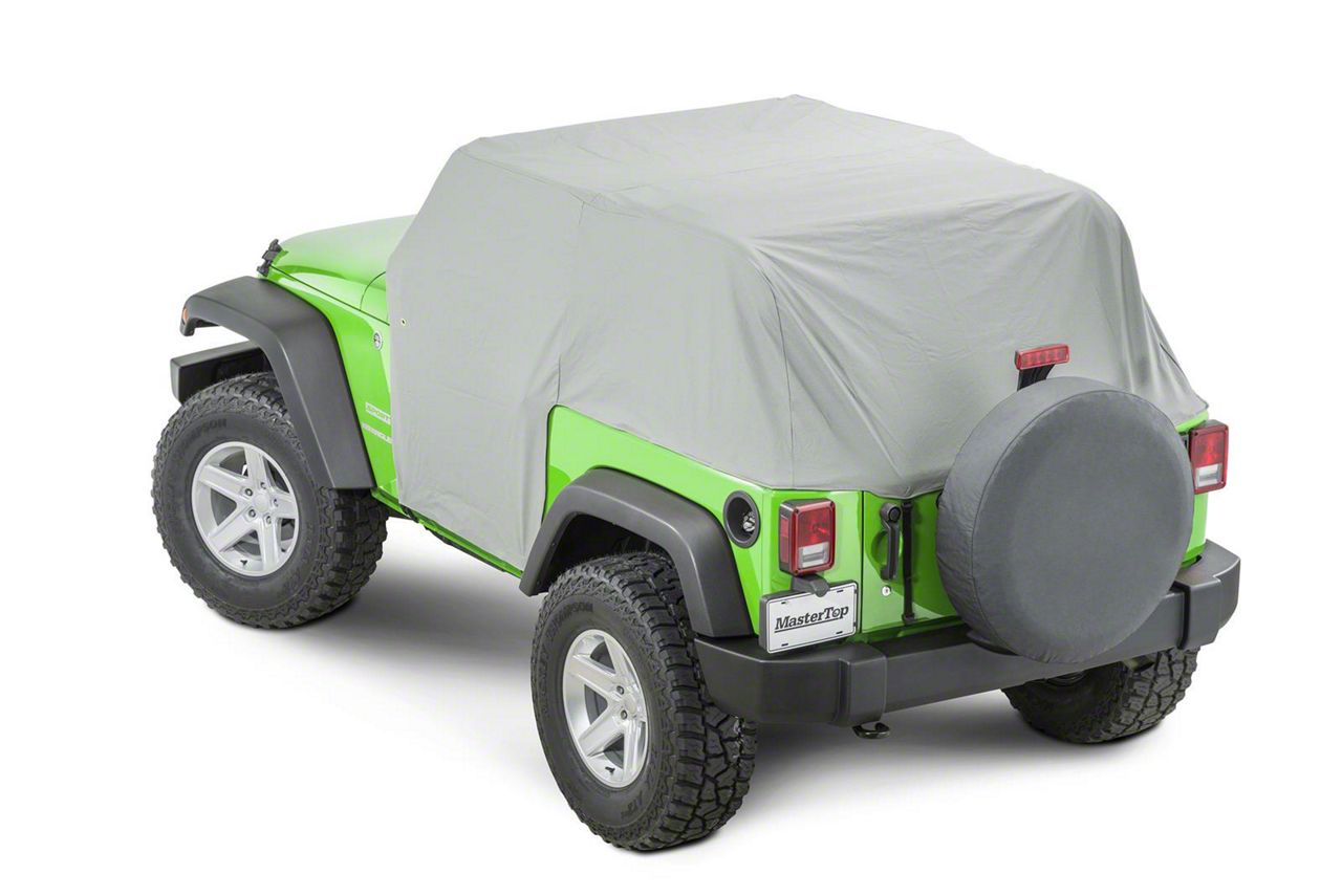 MasterTop Jeep Wrangler Full Door Cab Cover; Gray Denim 11110309 (07-18 ...