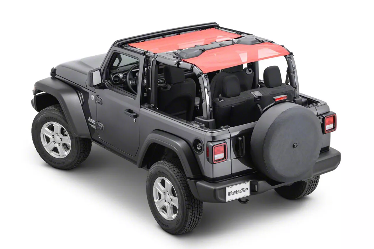 MasterTop Jeep Wrangler ShadeMaker Freedom Mesh Bimini Top Plus; Red ...