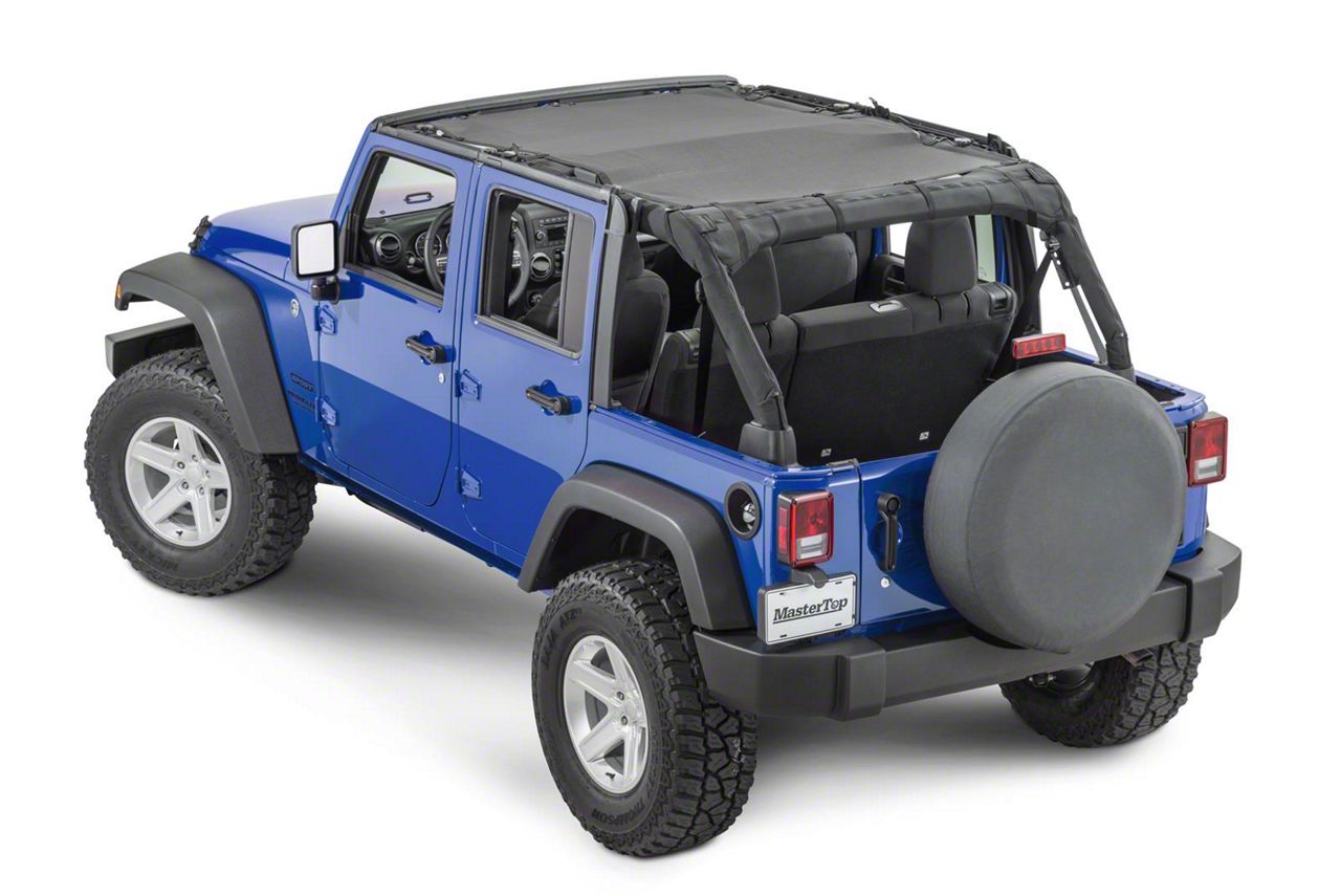 MasterTop Jeep Wrangler ShadeMaker Mesh Bimini Top Plus; Black 14220401 ...