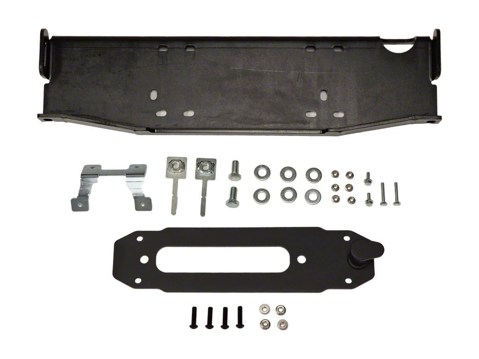 Maximus-3 Jeep Wrangler Offset Winch Mount Kit with Hook Anchor; Black ...