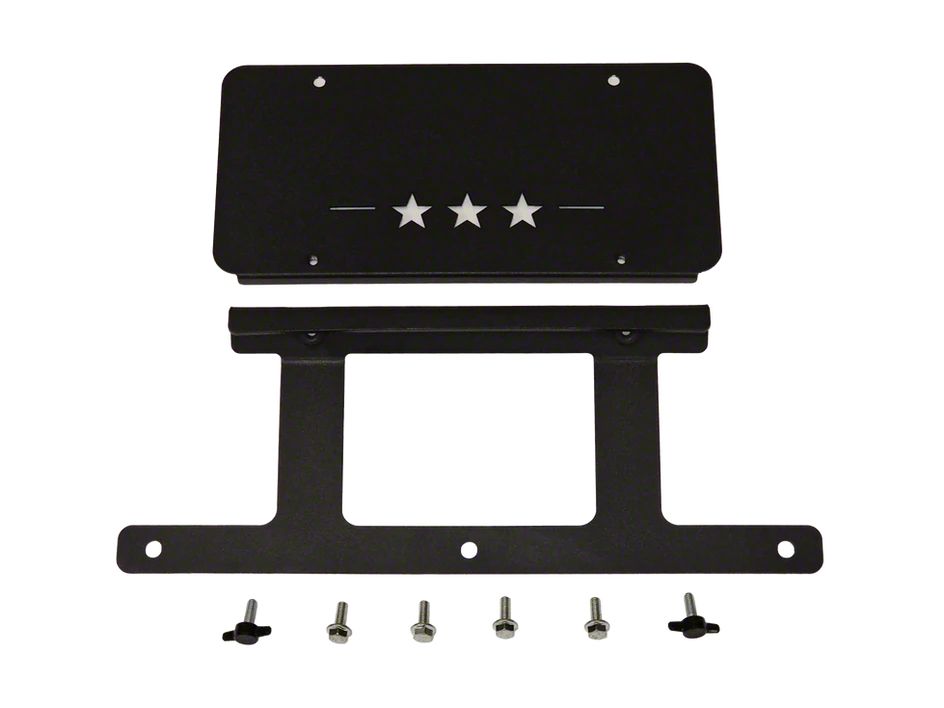 Maximus-3 Jeep Wrangler Stealth Front License Plate Bracket and Frame ...