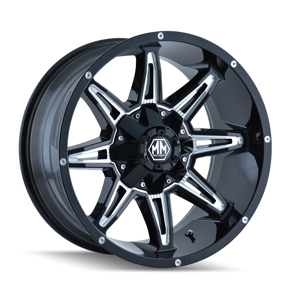 Mayhem Wheels Jeep Grand Cherokee Rampage Gloss Black Milled Wheel ...