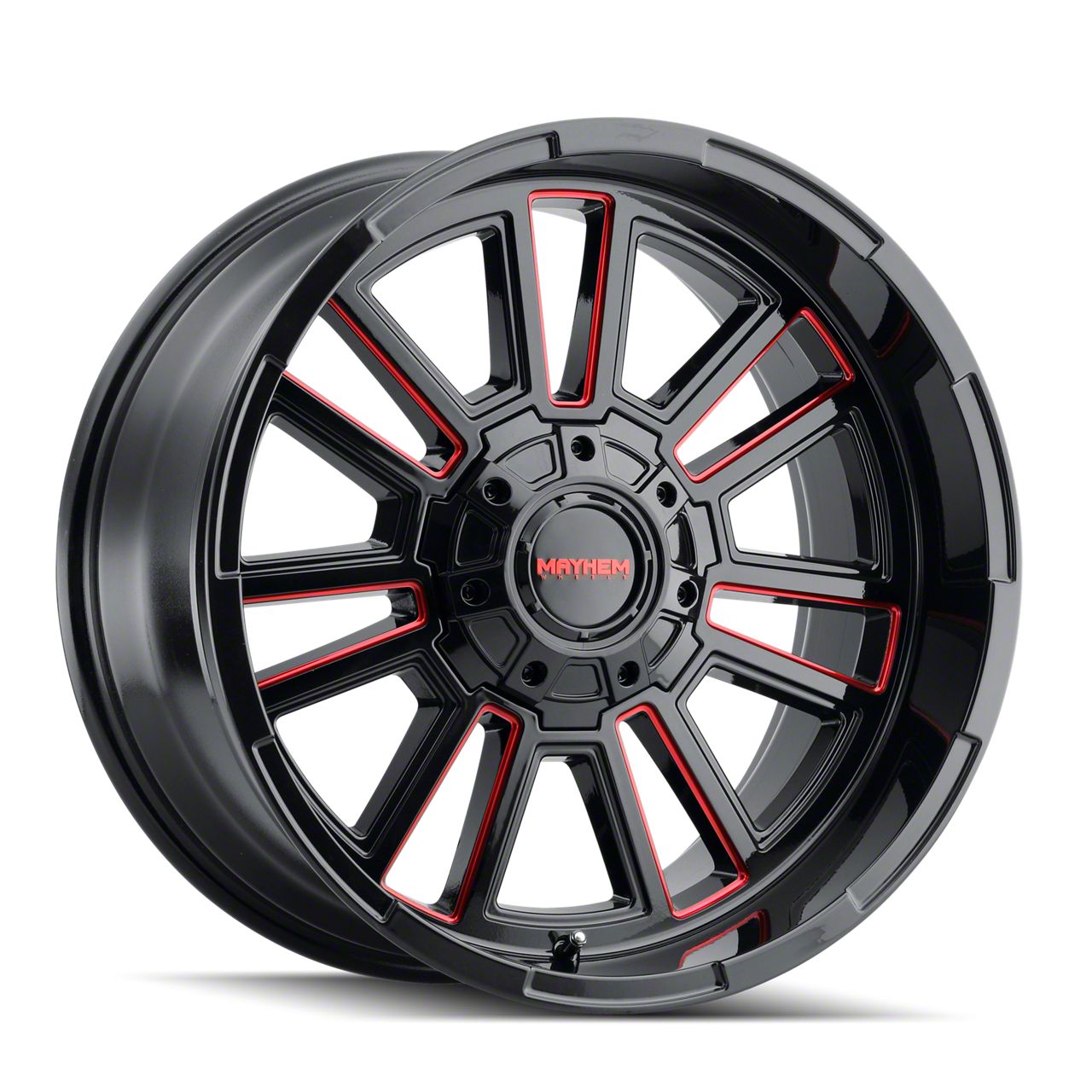 Mayhem Wheels Tundra Apollo Gloss Black Milled with Prism Red 6-Lug ...