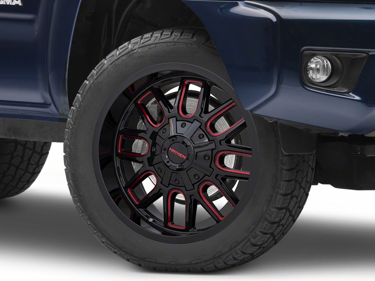 Mayhem Wheels Tacoma Cogent Black with Prism Red 6-Lug Wheel; 20x9 ...